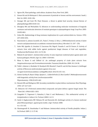 ANTIFUNGAL ACTIVITY OF SELECTED MEDICINAL PLANT EXTRACS AGAINST PLANT ...