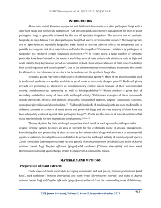 ANTIFUNGAL ACTIVITY OF SELECTED MEDICINAL PLANT EXTRACS AGAINST PLANT ...