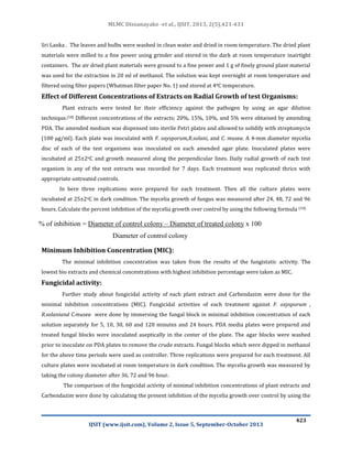 ANTIFUNGAL ACTIVITY OF SELECTED MEDICINAL PLANT EXTRACS AGAINST PLANT ...