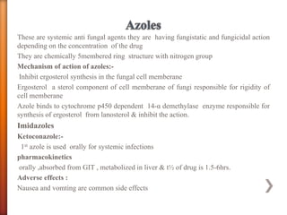 Anti fungal drugs | PPTX | Skin and Dermatology | Diseases and Conditions