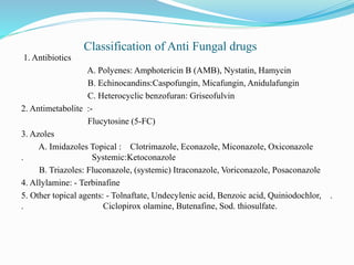 Anti fungal drugs | PPTX | Skin and Dermatology | Diseases and Conditions