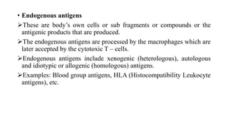 Antigen | PPTX | Chemistry | Science