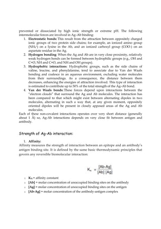 Antigen antibody interaction | PDF