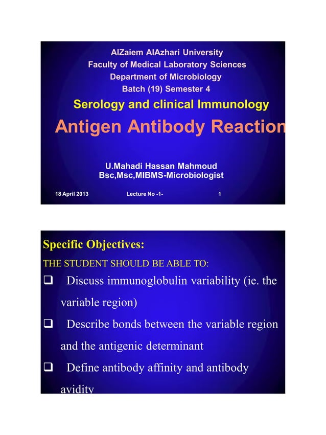Antigen antibody reaction mahadi ppt | PDF | Chemistry | Science