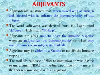 Antigens, Haptens and Adjuvants | PPT