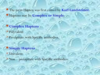 Antigens, Haptens and Adjuvants | PPT