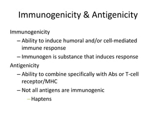 Antigens and immunogens immunogenecity | PPTX
