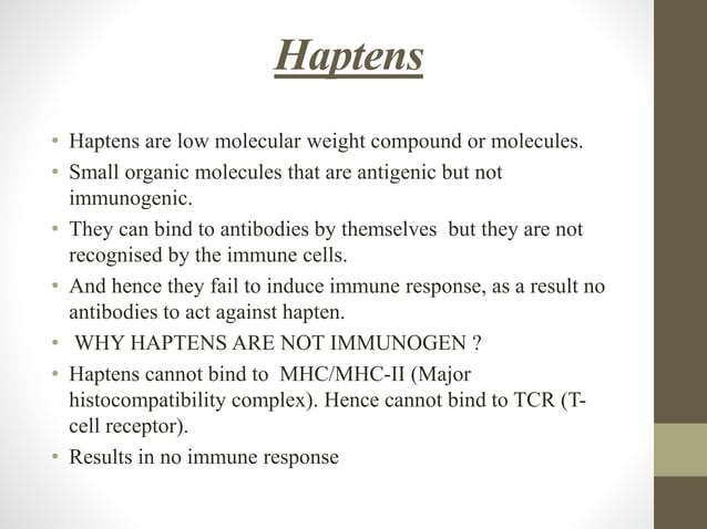 Antigens & haptens | PPTX | Blood Disorders | Diseases and Conditions