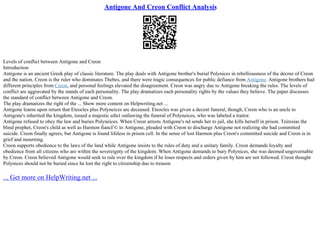 Antigone And Creon Conflict Analysis | PPT