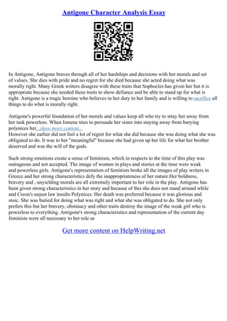 Antigone Essay | PDF