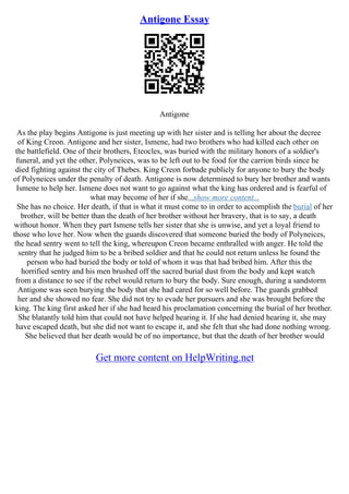 Antigone Essays | PDF