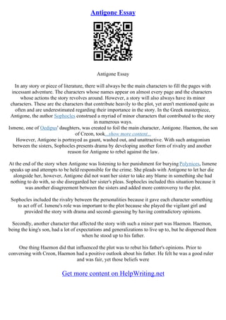Antigone Essays | PDF