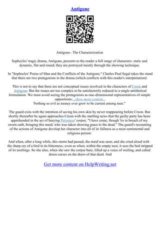 Antigone Essays | PDF