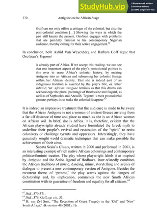 Antigone On The African Stage | PDF