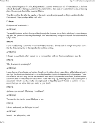 Antigone Text | PDF