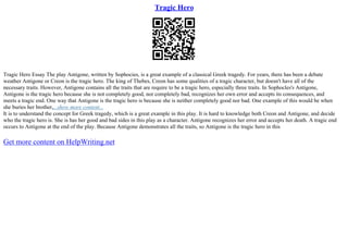 Antigone The Tragic Hero Essay | PPT