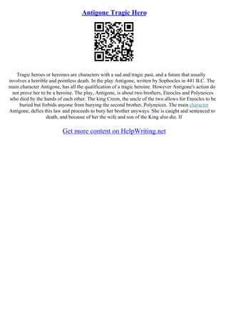 Antigone Tragic Hero Essay | PDF