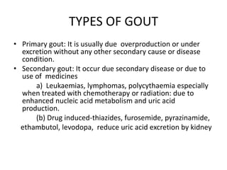Antigout pharmacology. Medicine use in gout | PPTX