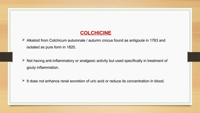 PHARMACOLOGY OF ANTIGOUT DRUGS ( GOUT TREATMENT) | PPTX | Digestive ...