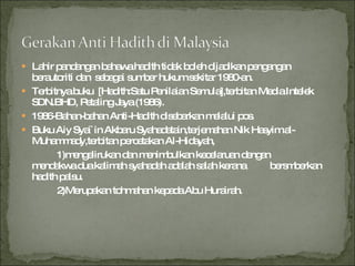 Anti Hadith Di Malaysia Interne | PPT