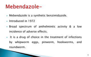 Pharmacotherapy of Antihelminthic agents | PPTX