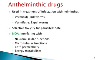 Pharmacotherapy of Antihelminthic agents | PPTX