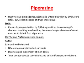 Anti helminthic drugs | PPTX