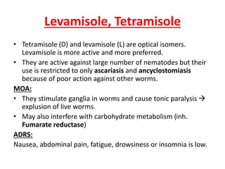 Anti helminthic drugs | PPTX