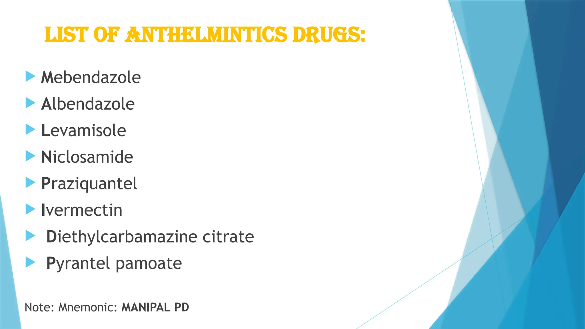 ANTHELMINTHIC: Types of Worms, Treatment, Drug Classification ...