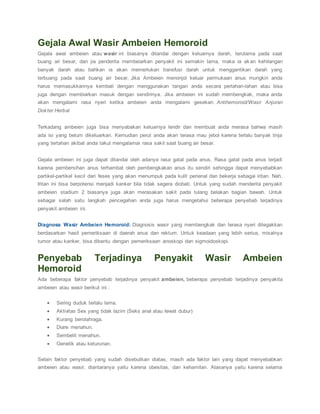 Antihemoroid wasir anjuran dokter herbal | PDF