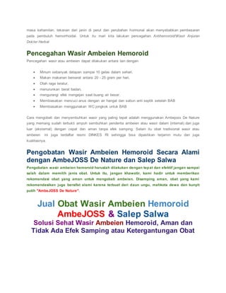Antihemoroid wasir anjuran dokter herbal | PDF