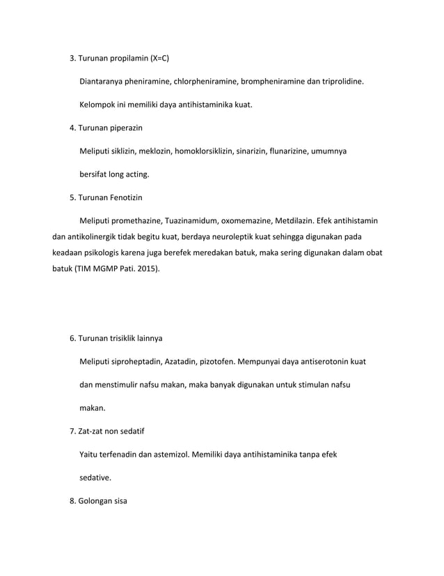 Antihistamin FARMAKOLOGI 2 AKADEMI FARMASI SANDI KARSA MAKASSAR | DOC