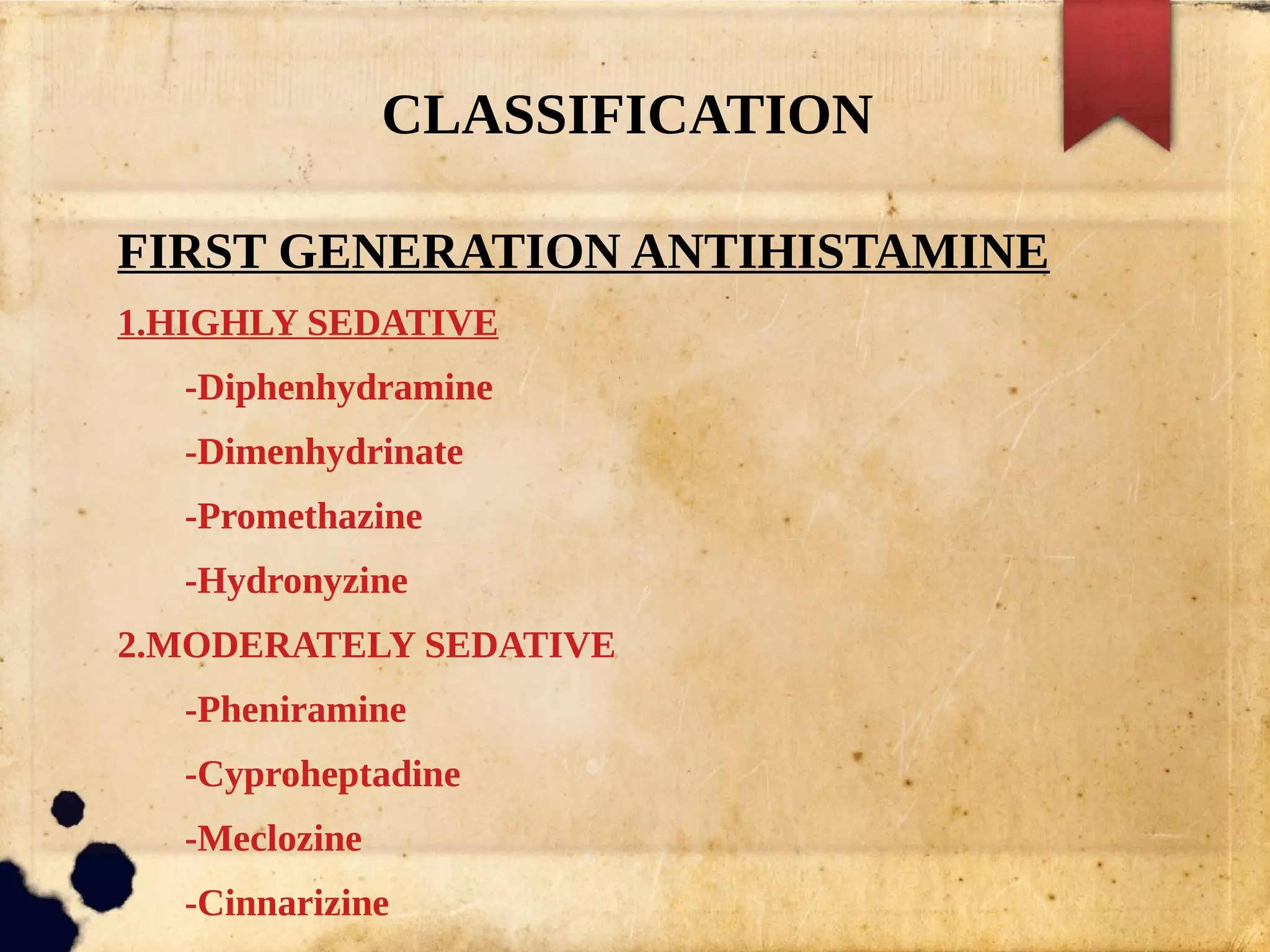 Anti histamine.First generation, second generation,Antagonism of ...