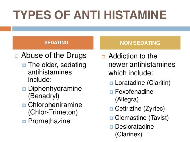 Anti histamine drug abuse