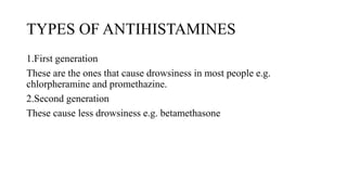 ANTIHISTAMINES. Pharmacy notes pharcology | PPT