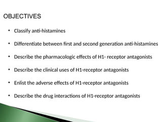 Anti histamines.pptx..................... | PPTX
