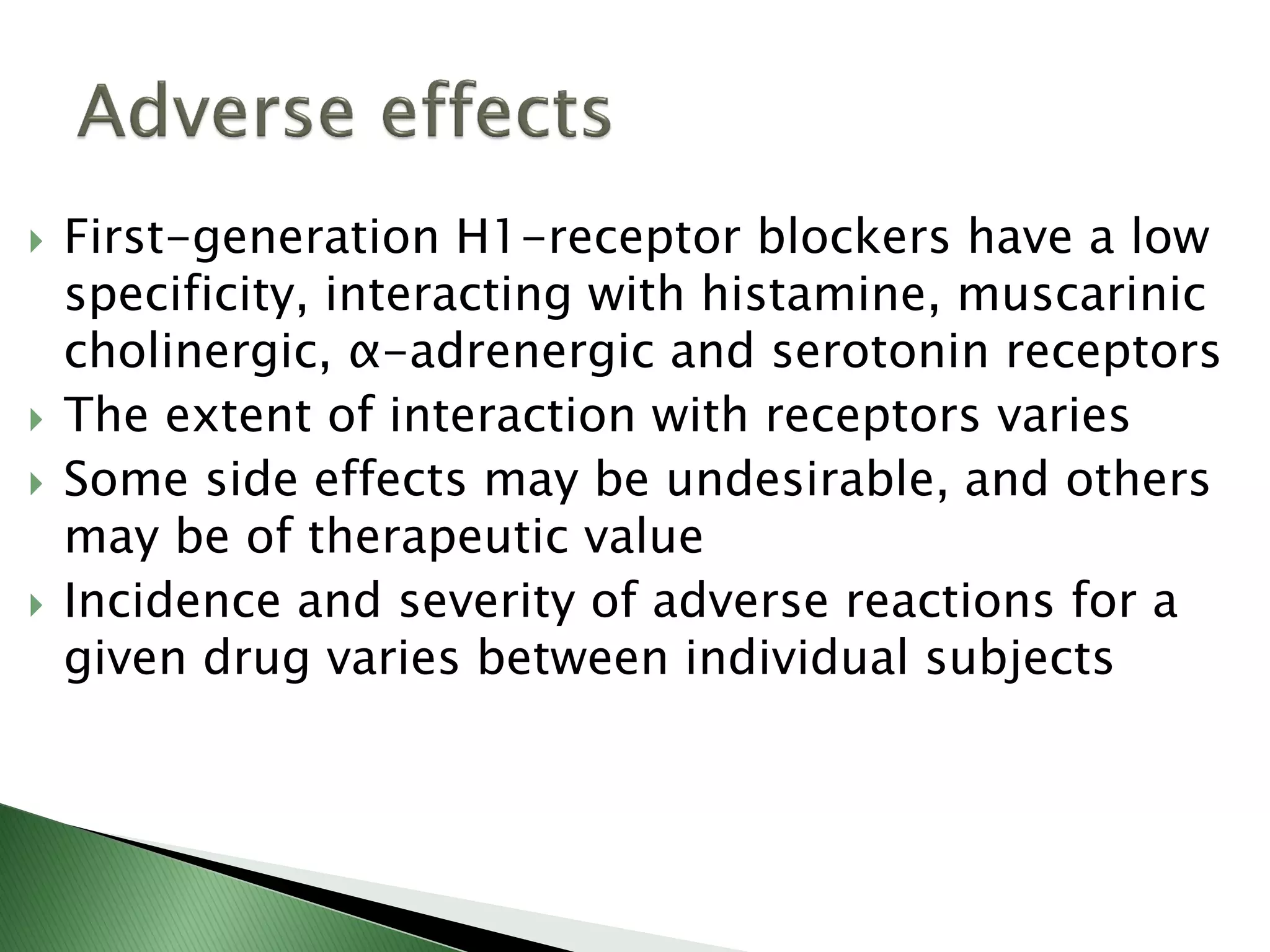 Antihistamines - Pharmacology | PDF