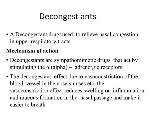 ANTIHISTAMINES, NASAL DECONGESTANTS AND DRUGS FOR COUGH.pptx | Ear ...