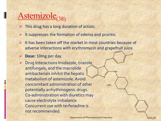 Chemistry of histamine and antihistamine drugs (H-1 and H-2 antagonist ...