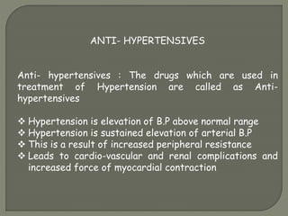 Antihypertensive | PPTX