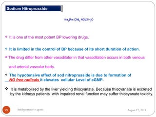 Antihypertensive agents | PPT