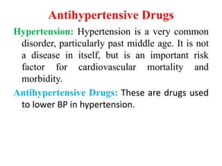 Antihypertensive drugs | PPTX
