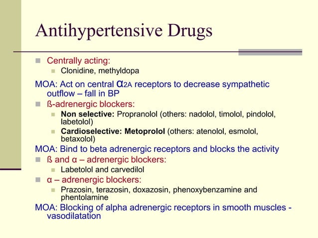 ANTIHYPERTENSIVES DRUGS MOA , ADVERSE EFFECTS | PPT | Heart and ...
