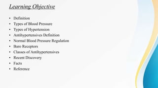 Antihypertensives | Classes of Drugs | Baro Receptor | PPT