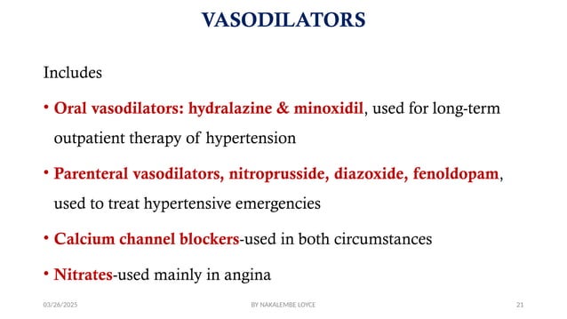 Antihypertensives drugs III - Vasodilators_053318.pptx