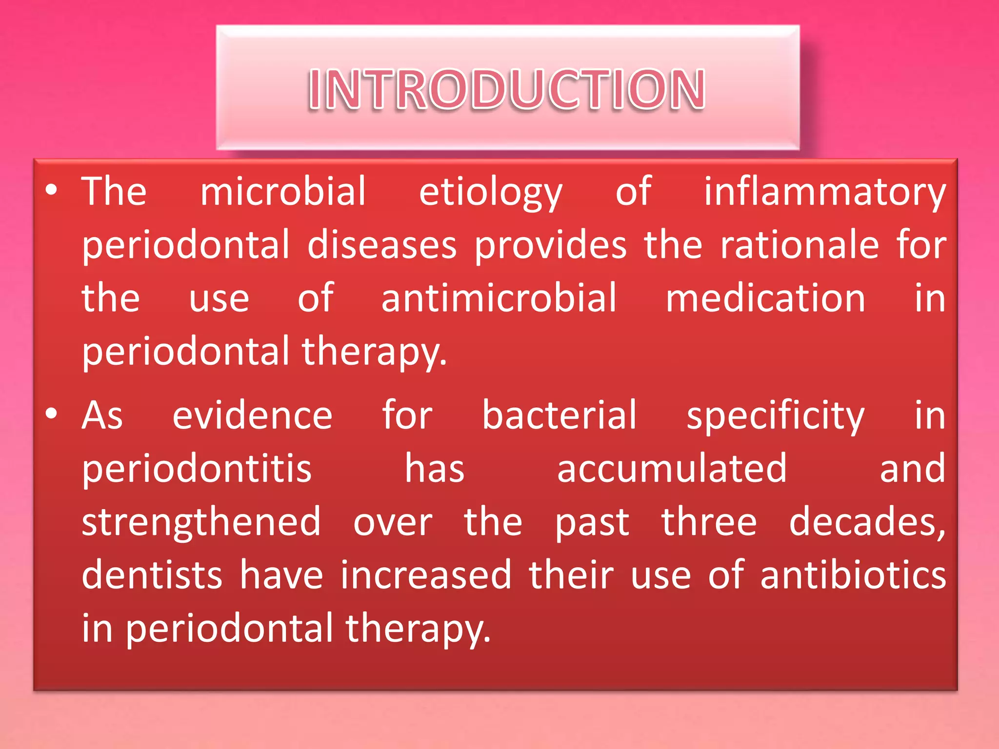 Antiinfective therapy in periodontics | PPTX