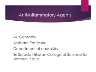 Anti Inflammatory, classification, mechanism. structure. | PPTX