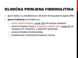Antikoagulansi i fibrinolitici | PPSX