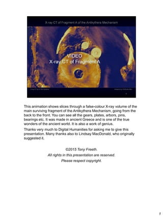 Antikythera mechanism UCLDH seminar | PDF