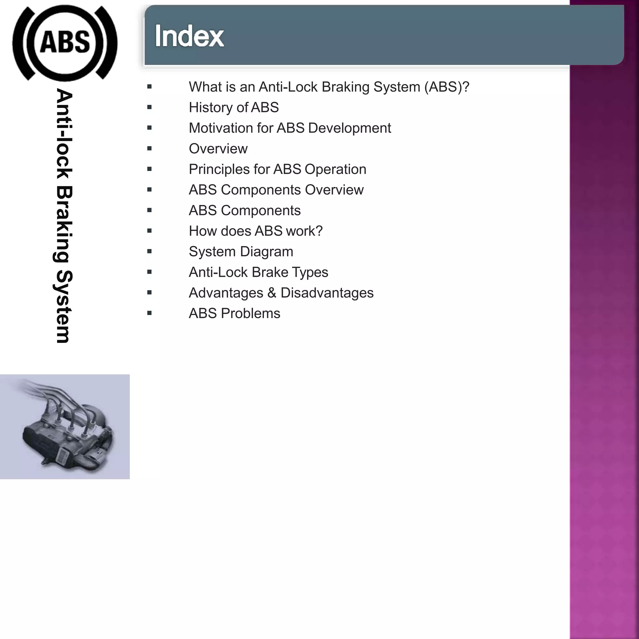 Antilock braking system (abs) | PPTX